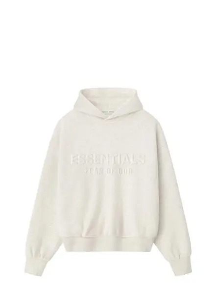 Fear Of God Essentials Embossed Classic Hoodie - Oatmeal Heather