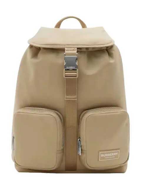 Burberry Nylon Flip Backpack - Beige