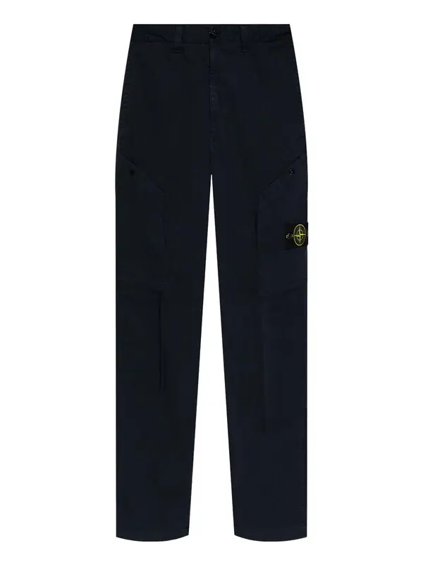 Stone Island Trousers With Logo - Navy Blue
