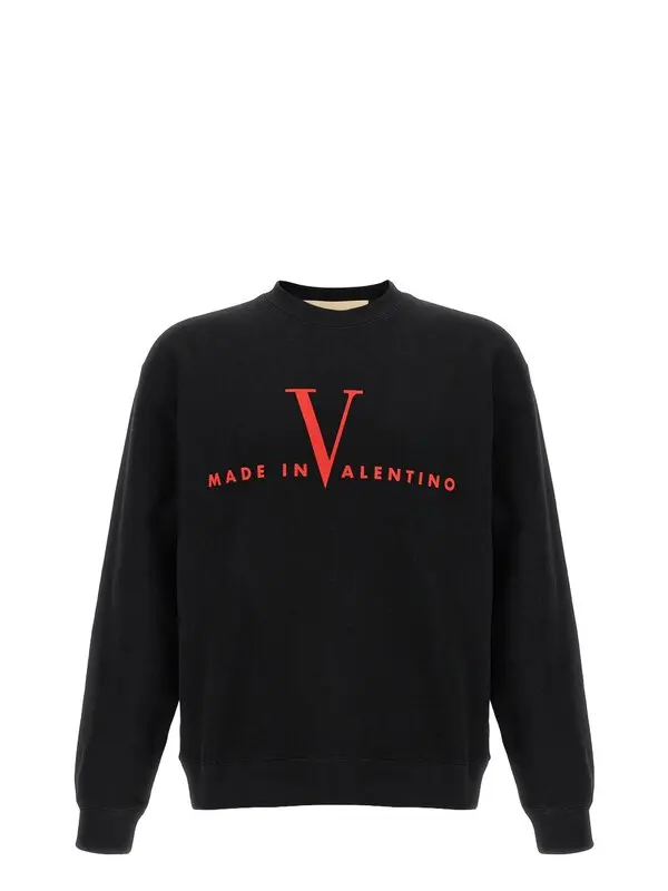 Valentino Garavani Brushed Cotton 'made In Sweatshirt - Black