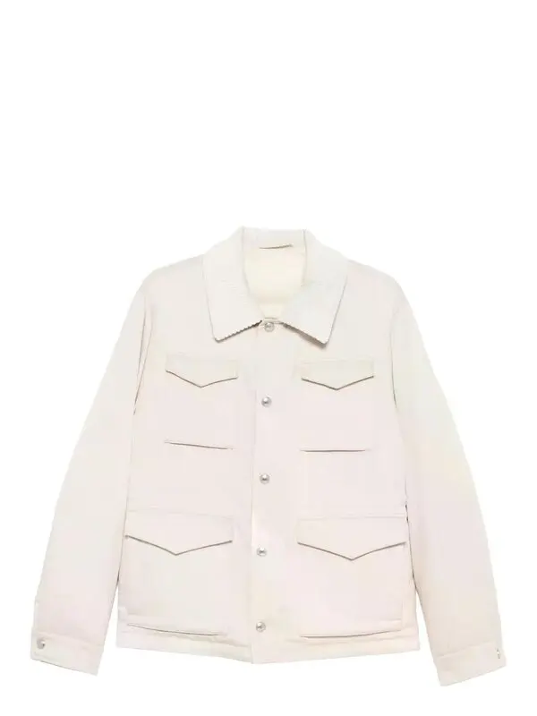 Eleventy Corduroy-collar Field Jacket - Neutrals