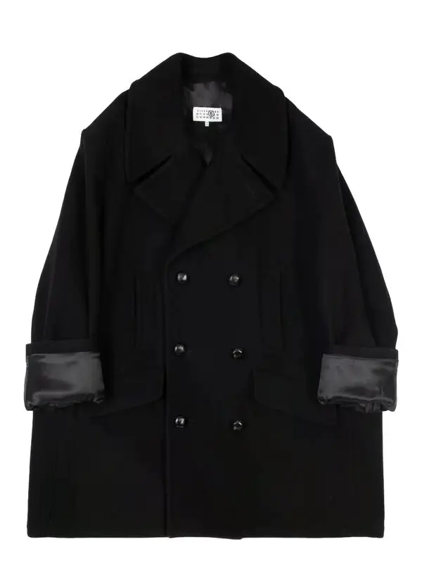 MAISON MARGIELA Double-breasted Wool Coat - Black