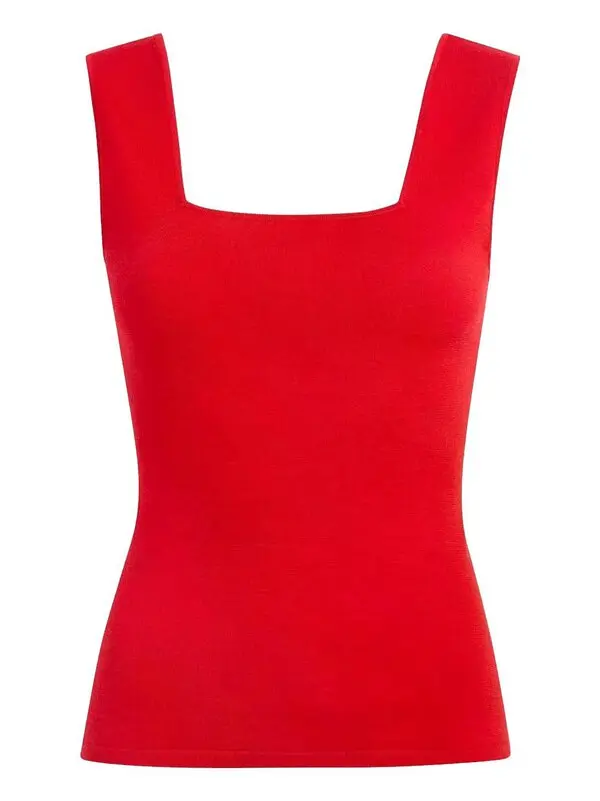 Khaite Sani Square-neck Top - Red