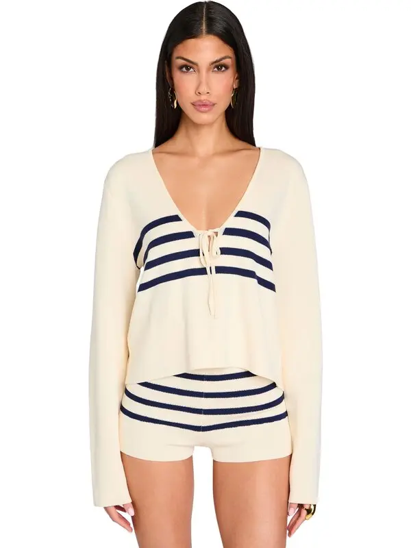 SEROYA Chrys Sweater - Eggshell/navy