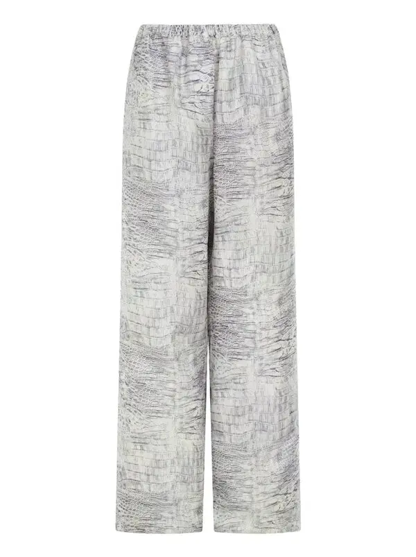 FERRAGAMO Animal-print Elastic-waistband Trousers - Grey