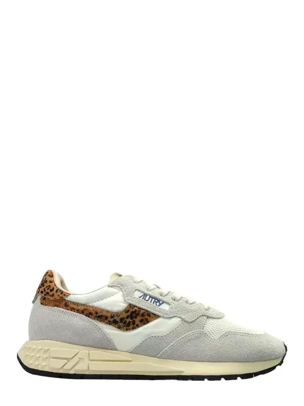 AUTRY Reelwind Panelled Sneakers With Leopard Print - Neutrals