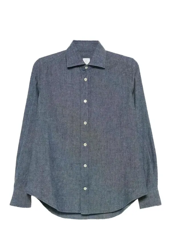 Eleventy Button-down Denim Shirt - Blue