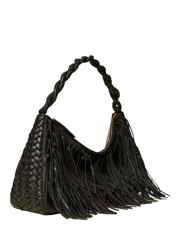 TWINSET Liliane Fringe Shoulder Bag - Black