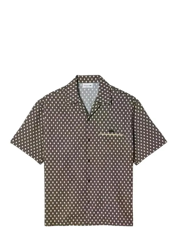 Lacoste Pattern Short-sleeve Shirt - Brown