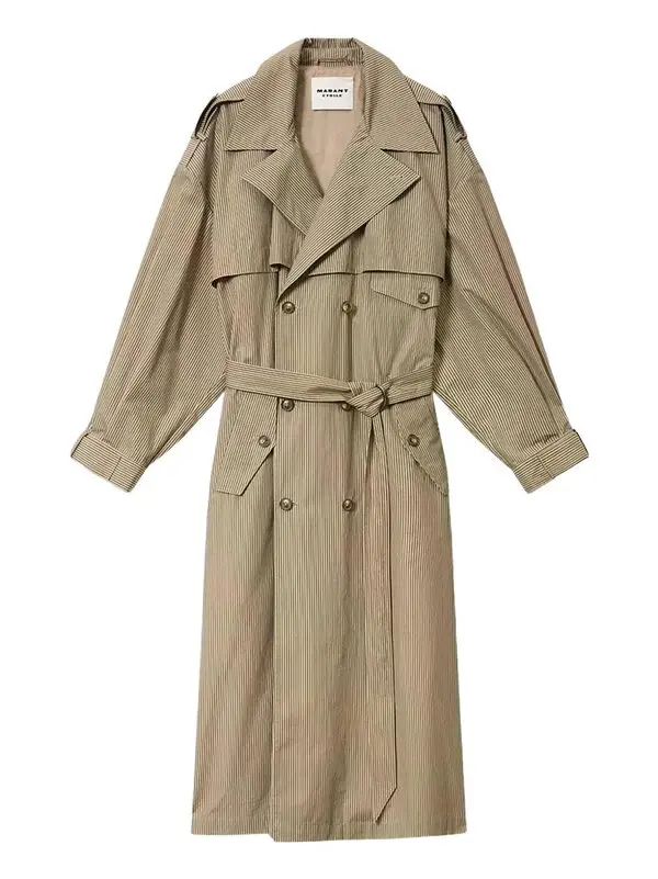MARANT ETOILE Chilma Striped-pattern Coat - Neutrals