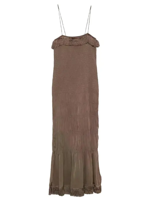 BY MALENE BIRGER Nova Fringed Maxi Dress - Brown