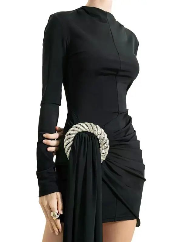 David Koma Spiral-drape Mini Dress - Black