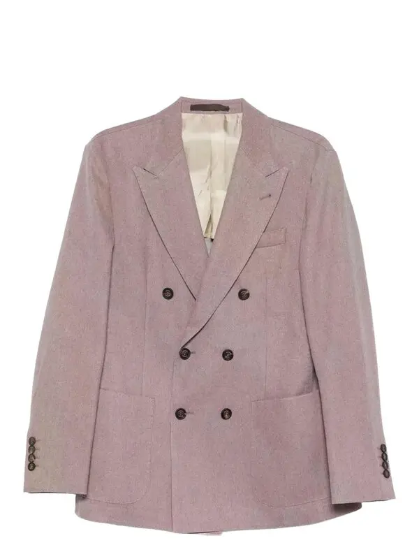 Eleventy Double-breasted Pocket Blazer - Pink