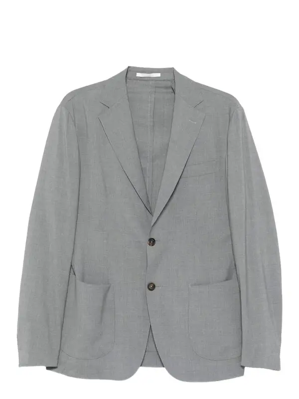 Eleventy Single-breasted Patch-pocket Blazer - Grey