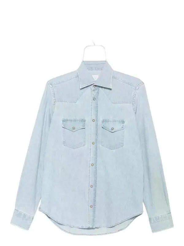 Eleventy Double-pocket Denim Shirt - Blue