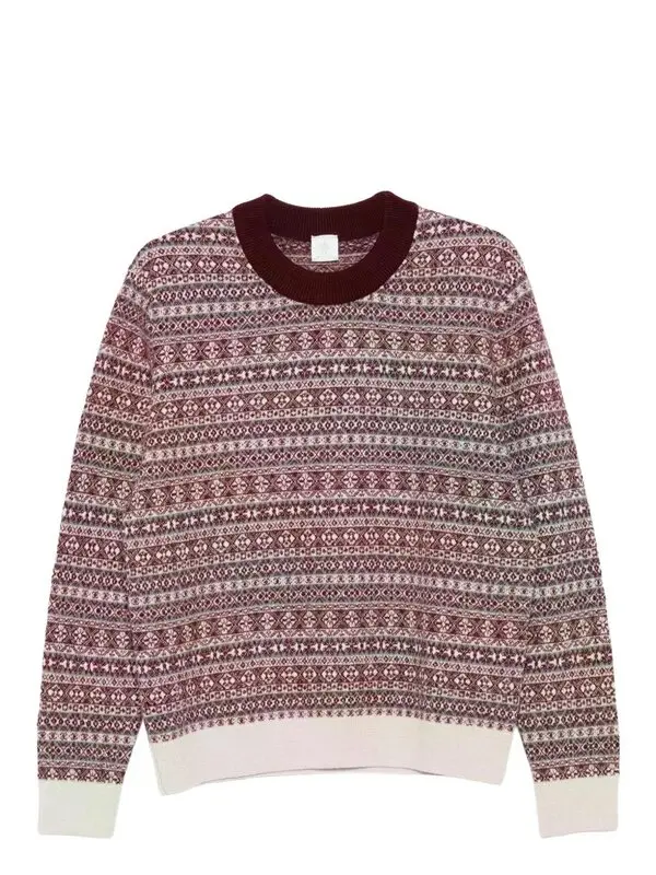 Eleventy Jacquard Crew-neck Sweater - Red