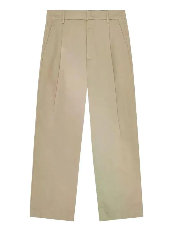 Nn07 Relaxed-fit Pleated Organic Cotton Trousers - Neutrals