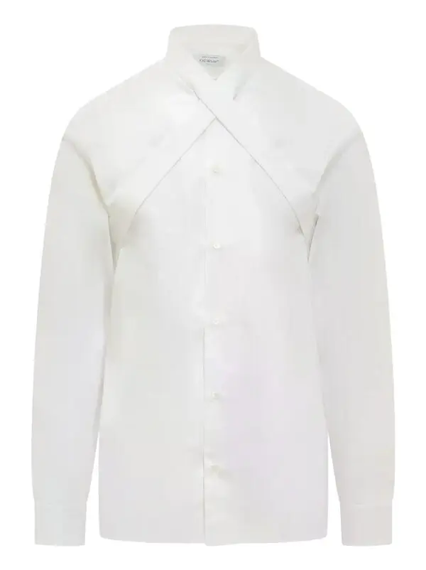 Off-White Crossover-detail Long-sleeve Shirt - White
