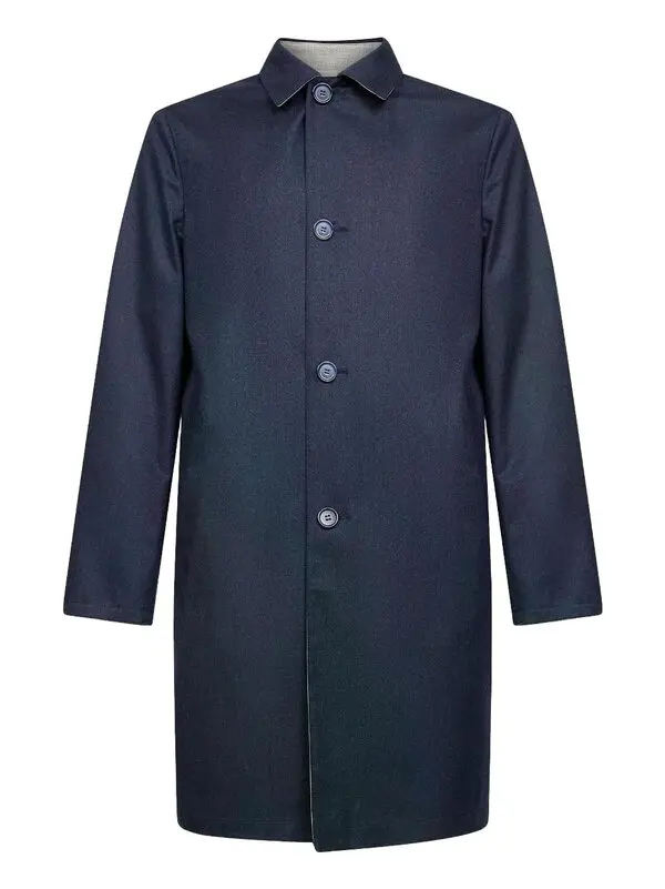 D4.0 Reversible Single-breasted Coat - Blue