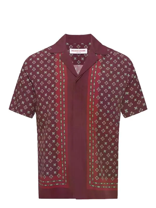 Orlebar Brown Maitan Luminis Border Geometric-patterned Shirt - Red
