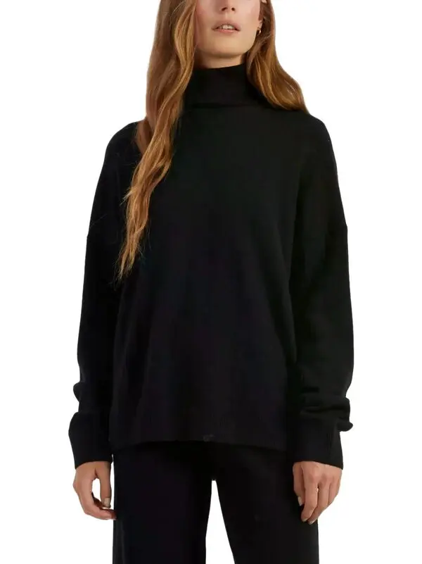 Chinti & Parker Roll-neck Wool-cashmere Blend Sweater - Black