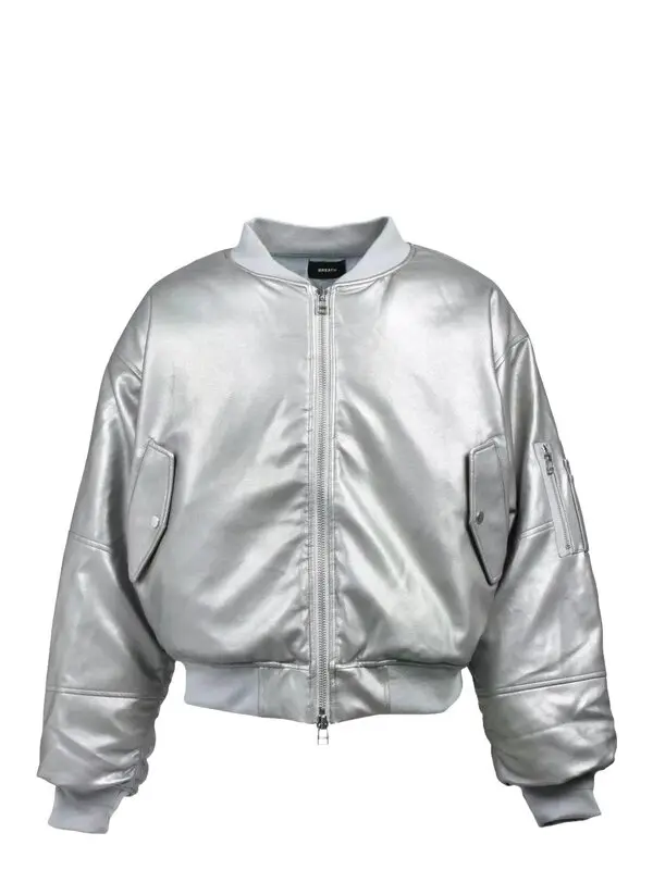 BREATH Zip-up Bomber Jacket - Silver