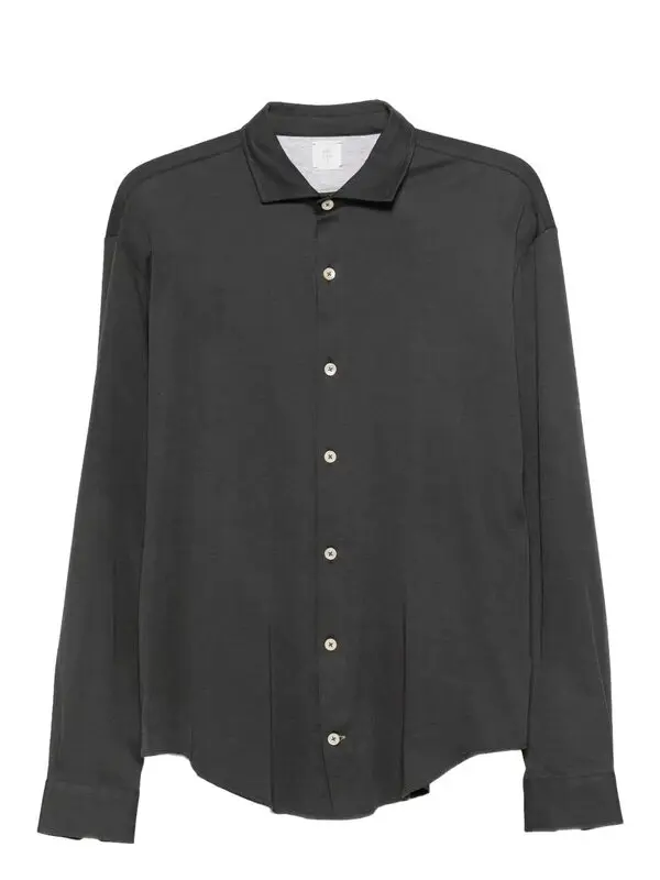 Eleventy Long-sleeve Button-fastening Shirt - Black