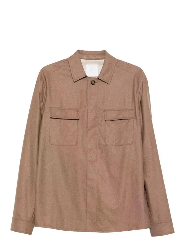 Eleventy Chest-pockets Overshirt - Brown