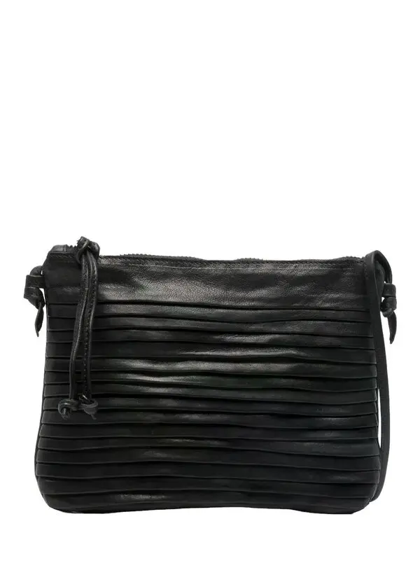 SOMMET Pleated Lambskin Satchel - Black