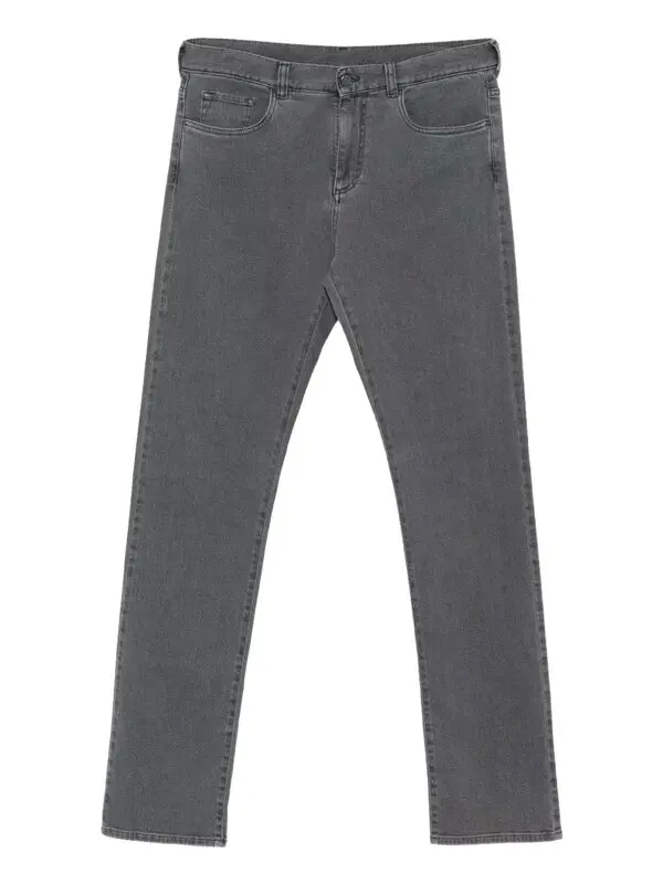 Canali Cotton-blend Straight-leg Jeans - Grey