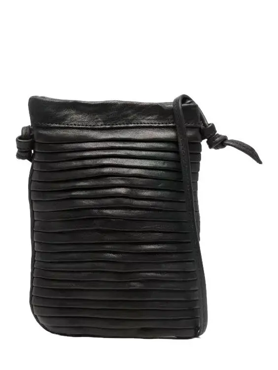 SOMMET Pleated Knot Cross Body Bag - Black