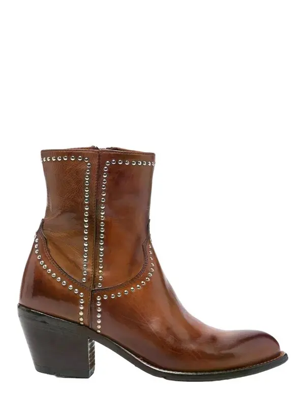 LEMARGO 65mm Studded Boots - Brown