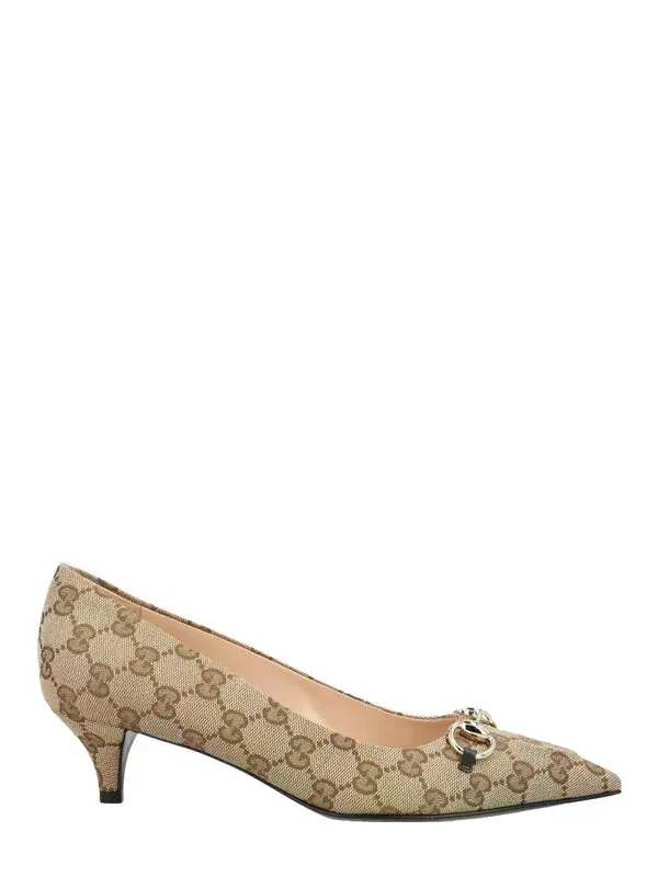 Gucci 45mm Horsebit Patterned Pumps - Neutrals