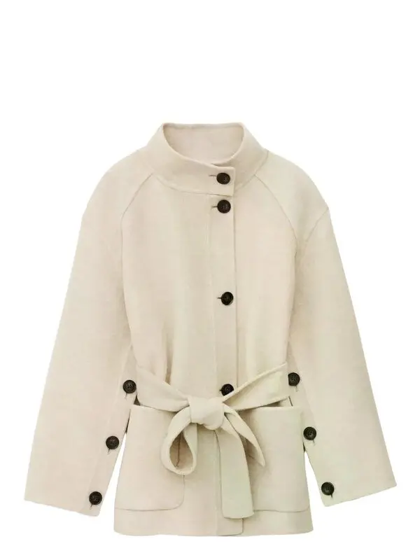 Ba&sh Lourthney Belted-buttoned Coat - Neutrals