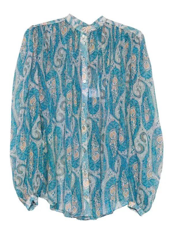 Etro Paisley Fant Silk Blouse - Blue