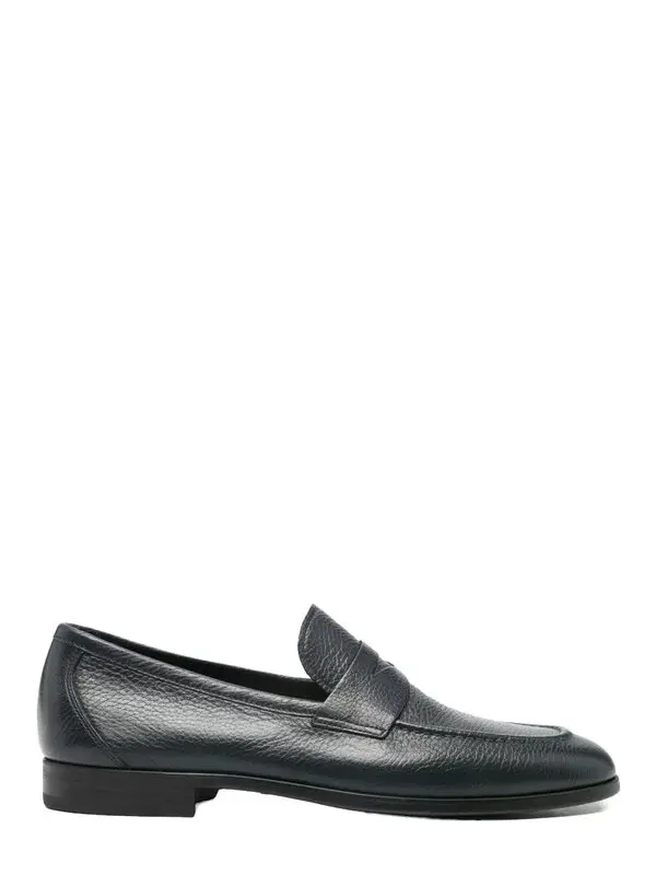Magnanni Almond-toe Leather Loafers - Blue