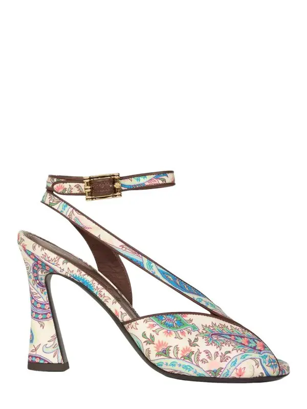 Etro Printed Ankle-strap Sandals - Neutrals