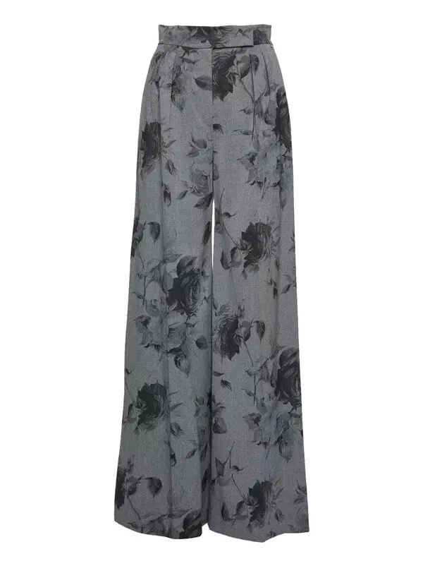 NISSA Floral-print Trousers - Grey