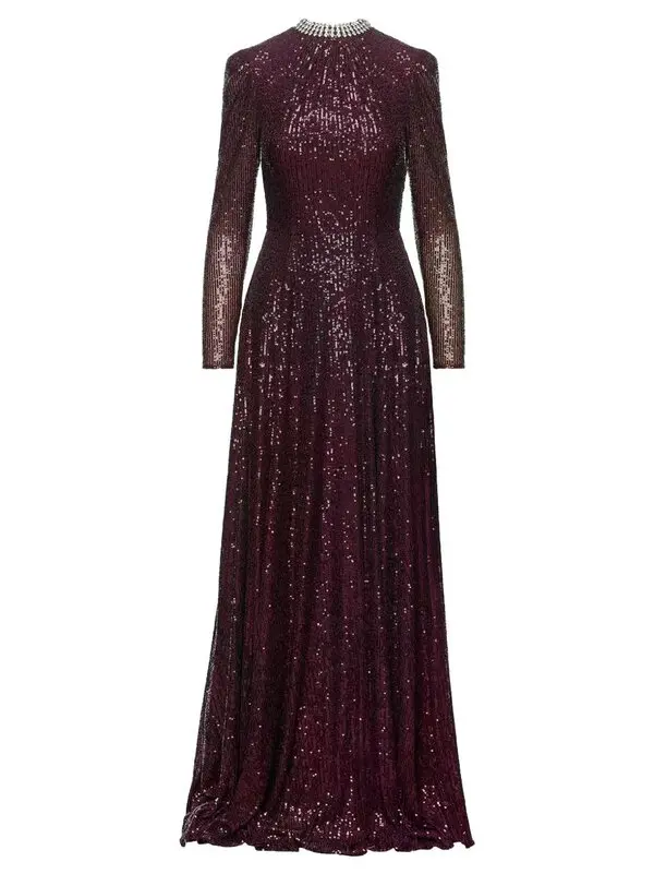 NISSA Sequin-embellished Maxi Dress - Red