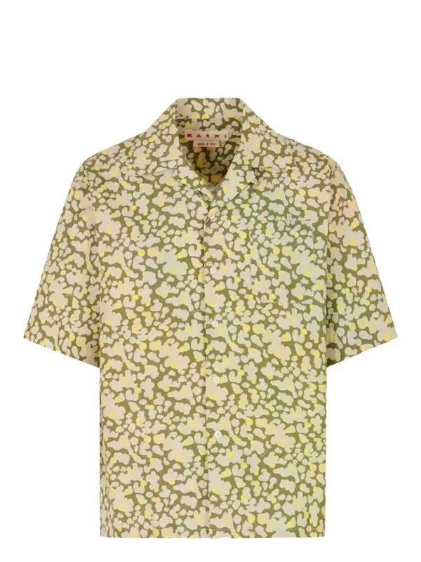Marni Short-sleeve Abstract-print Shirt - Green