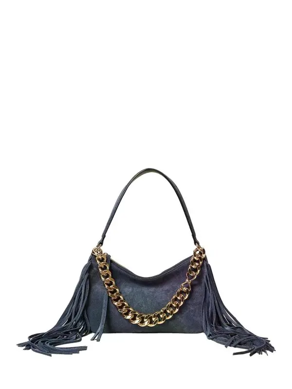TWINSET Liliane Fringed Chain-strap Shoulder Bag - Blue