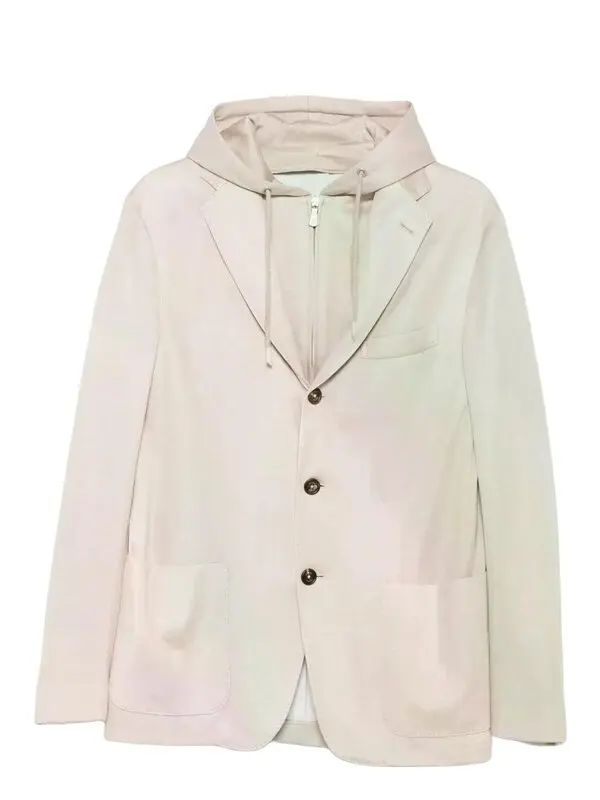 Eleventy Hooded Single-breasted Blazer - Neutrals