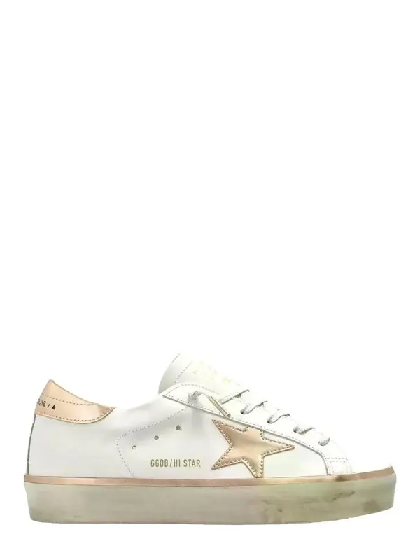GOLDEN GOOSE Hi Stars Lace-up Sneakers - White