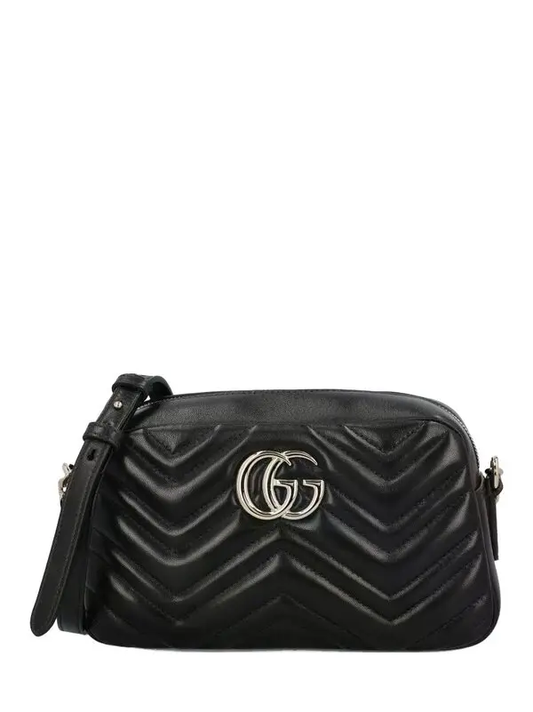 Gucci Gg-marmont Logo-plaque Crossbody Bag - Black