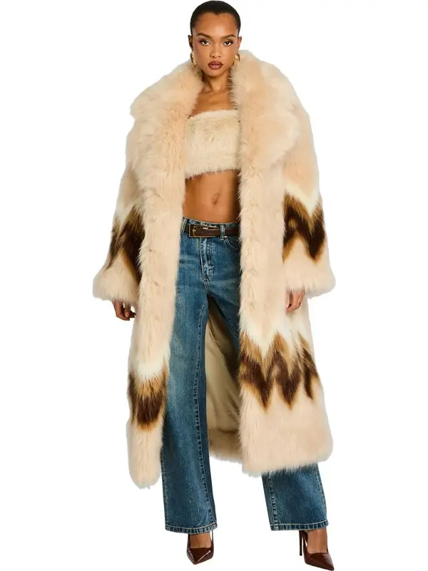 Retrofete Magali Faux Fur Coat - Multi