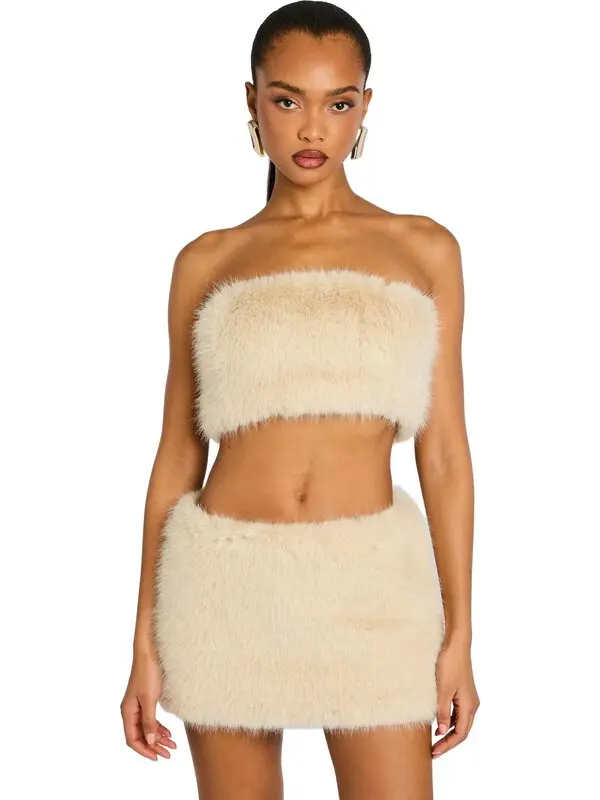Retrofete Vada Faux Fur Bandeau - Chai