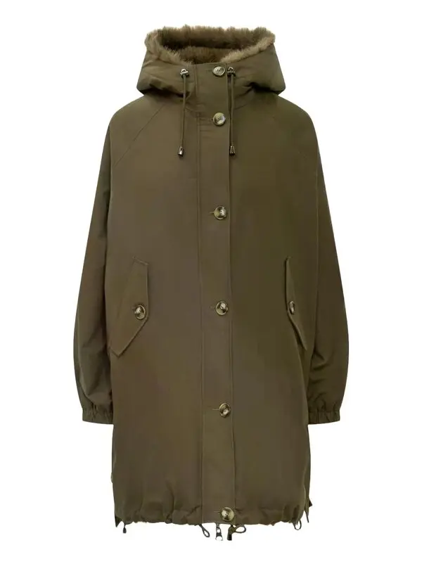 VALENTINI 1972 Hooded Faux Fur-trim Coat - Green