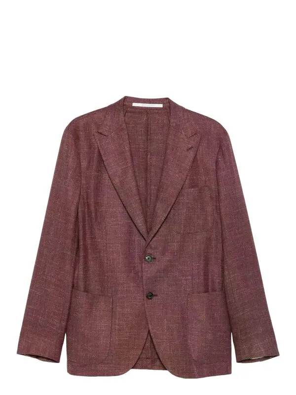 Eleventy Single-breasted Patch-pocket Blazer - Red