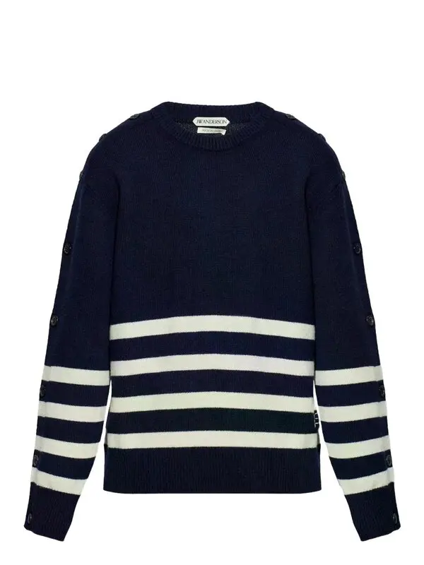 JW Anderson Striped Buttoned Sweater - Blue