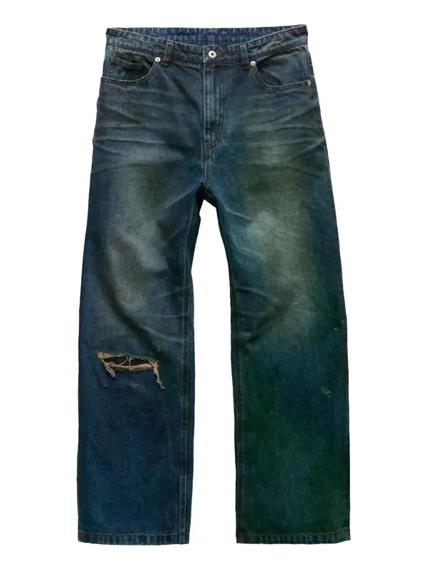 COOR Embossed Dirty Washed Jeans - Blue